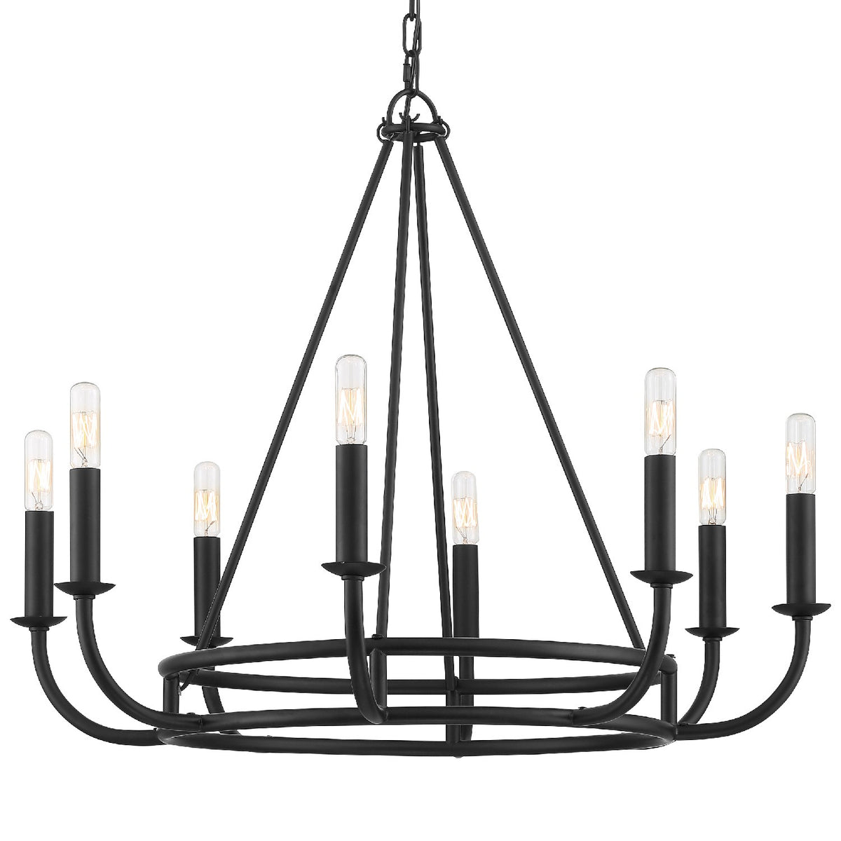 Crystorama BAI-A2108-MK Bailey Eight Light Chandelier Matte Black ...